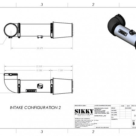 LS3 Swap Long Straight Air Intake | Made in USA by SIKKY