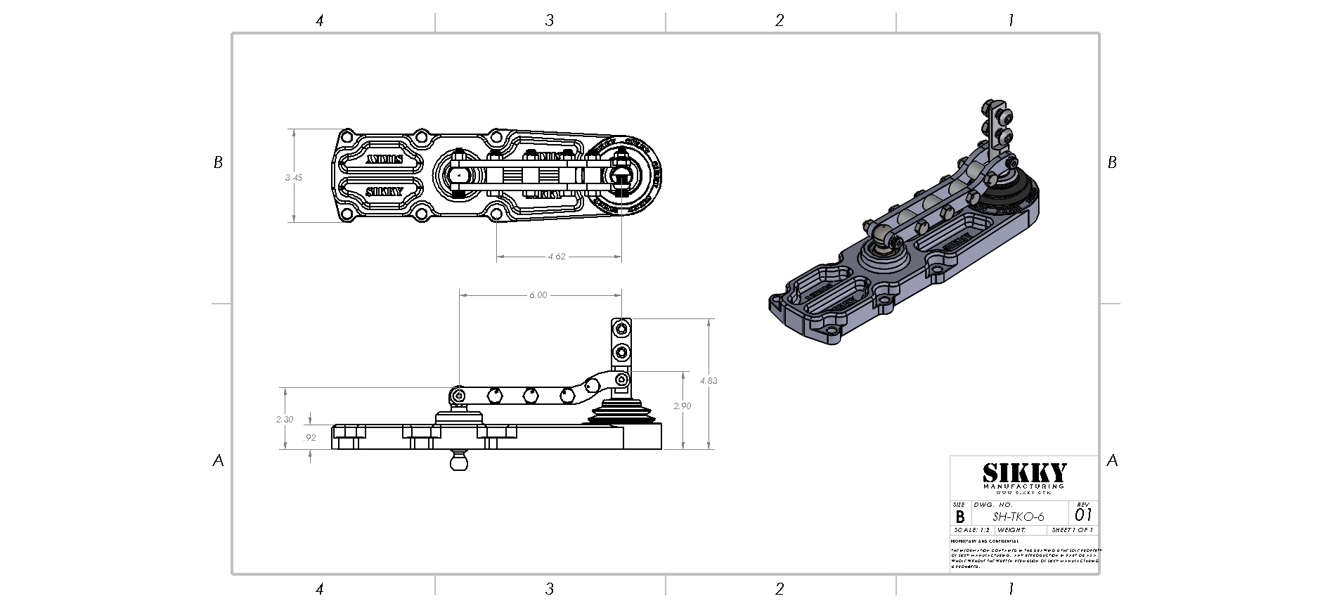 Tremec TKO 500 / TKO 600 6" Relocation Shifter | SIKKY