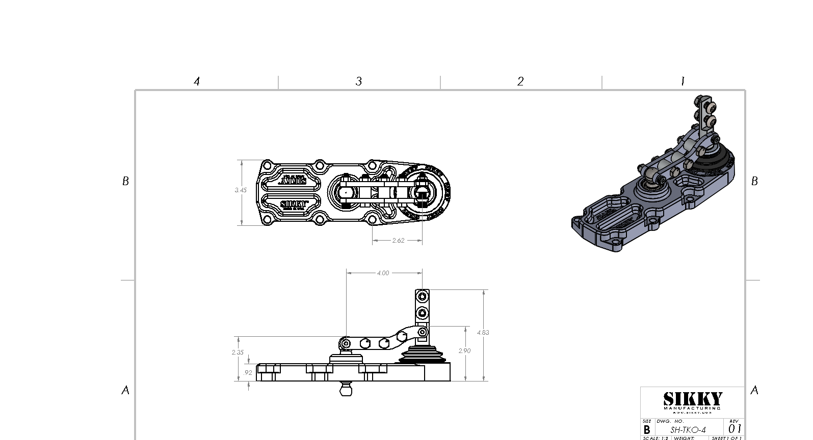 Tremec TKO 500 / TKO 600 4" Relocation Shifter | SIKKY